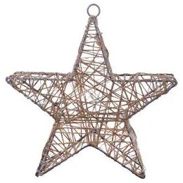 N&auml;ve N&Auml;VE Dekolicht "Metallstern, Weihnachtsdeko", beige (natur), 1, &Oslash; 25cm, 1 Stk., Leuchten, 2er Set Timer Eisen Textil naturfarben batteriebetrieben