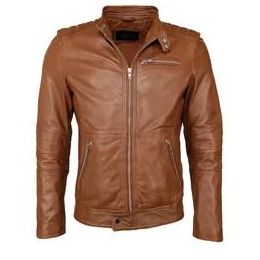 Bikerjacke JCC "MCL-23", Herren, Gr. XXL, braun (cognac), Obermaterial: 100% Leder Schaf, Jacken
