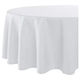 Tischdecke Delindo Lifestyle "WIEN" Gr. 4, weiß, Ø:140cm, Polyester, Tischdecken, Fleckabweisend, pflegeleicht, 180 g/m2