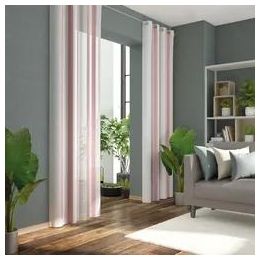 Neutex for you! Vorhang NEUTEX FOR YOU "ALASSIO" Gr. 1, rosa (weiß, rosé), B:144cm H:245cm, Jacquard, Polyester, Gardinen, Längssteifen mit Glanzeffekt