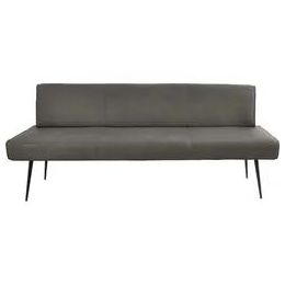 K+w Komfort & Wohnen Polsterbank K+W KOMFORT & WOHNEN "Giacomo I", grau (granit, schwarz), B:200cm H:87cm T:62cm, Sitzbänke, Metallfüsse in schwarz, wahlweise in der Breite 200cm oder 177cm
