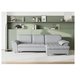 Ecksofa DOMO collection "Franzi Steppung im Sitzbereich B7T/H: 278/162/80 cm, L-Form", silber, B:278cm H:80cm T:171cm, Flachgewebe (100% Polyester);Chenille (100% Polyester), Sofas, wahlweise mit Bettfunktion, Bettkasten und Kopfteilverstellung