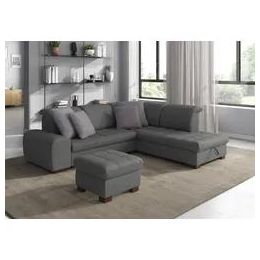 Sit & More Ecksofa SIT & MORE "Luxor L-Form", grau (steel), B:259cm H:82cm T:224cm, Luxus-Microfaser ALTARA NUBUCK (100% Polyester);Soft clean (98% Polyester, 2% Polyamid);Struktur fein (100% Polyester), Sofas, wahlweise mit Bettfunktion, Stauraum und Kopfteilverstellung
