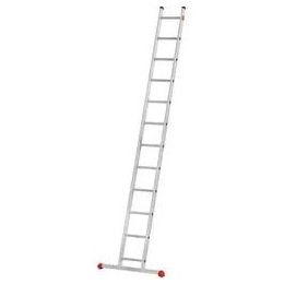 Anlegeleiter Hailo "S60 ProfiStep uno", grau (aluminiumfarben), B:34cm H:339cm L:11cm, Aluminium, Leitern, Aluminium-Anlegeleiter 12 Sprossen