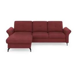 Ecksofa Places of Style "Calando L-Form", lila (chianti), B:258cm H:91cm T:165cm, 100% Polyester, Sofas, wahlweise mit Bettfunktion, Bettkasten und Armteilfunktion