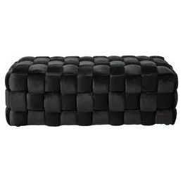 Hockerbank Jahnke "WEB ART L", schwarz, B:118 H:42,5 T:50, Hocker, Hocker, Couchtisch, Beistelltisch gepolstert in edler Flechtoptik