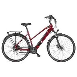 E-Bike Telefunken "Expedition XC940" Gr. 50, rot (weinrot, schwarz), Elektrofahrräder, 50cm, 28 Zoll (71,12cm), Trekking Elektrofahrrad, Damen, 28 Zoll, 36 V 417,6 Wh Akku, Pedelec