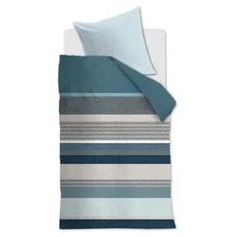 Bettwäsche Beddinghouse "Lennart", blau, B/L: 135cm x 200cm, 1 Stk., 1 Stk., Mako-Satin, B/L: 80cm x 80cm, 2 Stk., Mako-Satin, Obermaterial: 100% Baumwolle, Bettwäsche