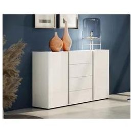 Sideboard Inosign "Atrium", weiß (weiß hgl, weiß hgl, anthrazit matt), B:140cm H:92cm T:40cm, Spanplatte, Sideboards