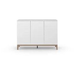 Sideboard Andas "Maryd", weiß (weiß, wotan eiche), B:120cm H:88cm T:41cm, MDF, Spanplatte, Sideboards, Kommode, Untergestell in Holzoptik, Breite 120 cm