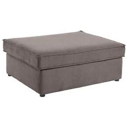 Polsterhocker RAUM.ID "Florid", grau (taupe), B:100 H:43 T:80, Baumwollmix (60% Baumwolle/40% Leinen);Struktur fein (100% Polyester);Samtoptik (100% Polyester);Samtvelours (100% Polyester);Struktur (100% Polyester);Struktur recycelt (100% recyceltes Polyester), Hocker, Polsterhocker, einzeln stellbar oder als Teil eines Modulsofas, auch in Cord