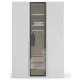 Drehtürenschrank Rauch "Kleiderschrank Schrank Garderobe SKAT SHINE mit hochwertigem", grau (seidengrau), B:151cm H:235cm T:63cm, Holzwerkstoff, Schränke, transparentem Grauglas inkl. umfangreichem Zubehör MADE IN GERMANY