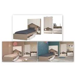 Jugendzimmer-Set Parisot, weiß (natur), Schlafzimmermöbel-Sets