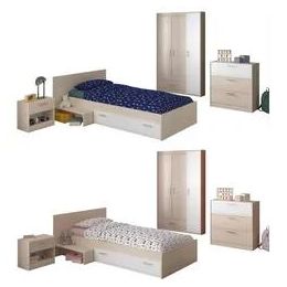 Jugendzimmer-Set Parisot "Parisot Kinderimmer Charly 12", weiß (109, akazie, 23, weiß), B:112cm H:67cm, Spanplatte, Schlafzimmermöbel-Sets