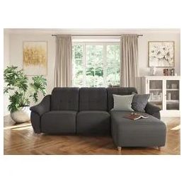 Ecksofa Home Affaire "Boston L-Form", braun (mocca), B:254cm T:170cm, Struktur (100% Polyester);Luxus-Microfaser Florence (100% Polyester);Chenille (100% Polyester);NaturLEDER (reines Rindsleder), Sofas, Kopfteilverstellung an jeder Sitzfläche, wahlweise Relaxfunktion