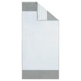 Saunatuch Carl Ross "double-face", weiß (platin, weiß), B:70cm L:200cm, Frottee, Obermaterial: 100% Baumwolle, Handtücher, mit 2 Aufhängekordeln