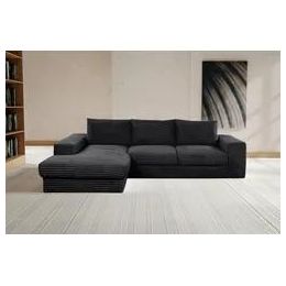 Ecksofa WERK2 "Rozzana Design Ecksofa mit hohem Komfort, zeitlos & elegant, L-Form", schwarz, B:280cm H:86cm T:190cm, 100% PES, Sofas, in kuschelweichen Trendstoffen Cord, Breitcord und Plüsch