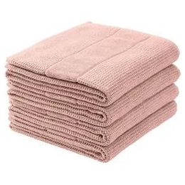 Handtücher Schiesser "Turin aus 100% Baumwolle in dezenter Reiskornoptik", rosa (hellrosa), B:50cm L:100cm, Frottier, Frottier, Handtücher, MADE IN GREEN by OEKO-TEX