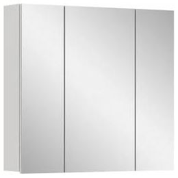 Spiegelschrank Welltime "BIEL, TOPSELLER, Breite 82 cm, 3 Türen, 6 Einlegeböden, 9 Fächer", weiß, B:82cm H:77cm T:18cm, FSC-zertifizierter Holzwerkstoff, Schränke, Badmöbel, Badschrank, Schrank, Wandschrank, Bad, Badezimmer