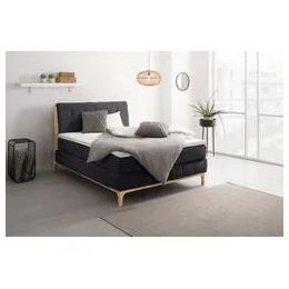 Boxspringbett OTTO products "Jelle", schwarz, B:161cm L:216cm, Komplettbetten, Boxspringbett, zertifizierte, recycelte Bezugsstoffe, verschiedene Ausführungen