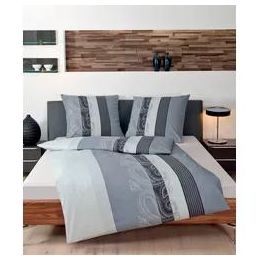 Bettwäsche Janine "DAVOS 6456", silber (silberfarben), B/L: 155cm x 220cm, 1 Stk., 1 Stk., Biber, B/L: 80cm x 80cm, 2 Stk., Biber, Obermaterial: 100% Baumwolle, Bettwäsche, elegante Bettwäsche aus Baumwolle, in verschiedenen Qualitäten