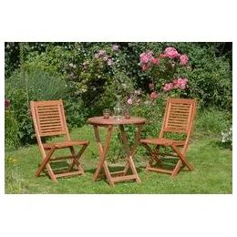 Garten-Essgruppe Merxx "»Cordoba«", beige (natur, natur, natur), Massivholz, Sitzmöbel-Sets, Tisch klappbar: Øx H: 65x75 cm