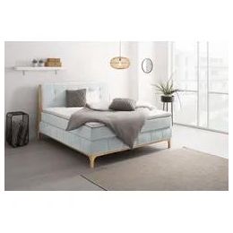 Boxspringbett OTTO products "Jelle", grau (titanio), B:181cm L:216cm, Komplettbetten, Boxspringbett, zertifizierte, recycelte Bezugsstoffe, verschiedene Ausführungen