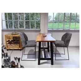 Barhocker GUTMANN FACTORY, grau (anthrazit), B:60 H:105 T:62, 100% Polyester, Hocker