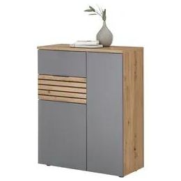 HBZ-MEBLE Schuhschrank HBZ "Milan, BxHxT 85x103x38cm", grau (grau, artisan eiche), B:85cm H:103cm T:38cm, Holzwerkstoff, Schränke, Mit 2 Türen, 2 Schubkästen, 3 Einlegeböden, 1 fester Boden