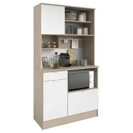 Buffet Parisot "Socool, viel Stauraum, Made in Europe, mit praktischer Magenetleiste", weiß, B:100cm H:185cm T:45cm, Spanplatte, Schränke, ideal für kleine Räume, ohne Elektrogeräte