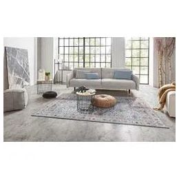 Teppich NORTHRUGS "Vivana" Gr. 31, blau (himmelblau), B:160cm H:5mm L:230cm, Polyester, Teppiche, Orientalisch, Läufer, Vintage, Wohnzimmer, Schlafzimmer, Esszimmer
