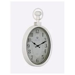 Wanduhr Heine HOME, beige (creme), Wanduhren, B/H/T: 31,5cm x 57cm x 6cm, B:31,5cm H:57cm T:6cm