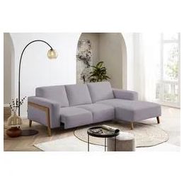 Ecksofa exxpo - SOFA FASHION "Starr, modern und klassisches Design, hochwertige Verarbeitung, bequem", lila, B:250cm H:84cm T:163cm, Sofas, L-Form, wahlw. elektrische Sitztiefenverstellung, Massivholzfüße