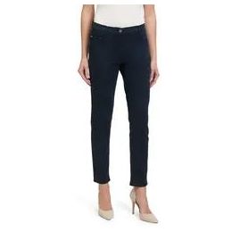 Stoffhose Betty Barclay "Betty Barclay Damen Casual-Hose Slim Fit", Damen, Gr. 34, Normalgrößen, blau (dunkelblau), Obermaterial: 64% Baumwolle, 33% Polyester, 3% Elasthan., Casual, slim fit 7/8-Länge, Hosen, Passenabtrennung