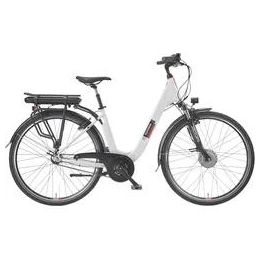 E-Bike Telefunken "Multitalent RC835" Gr. 47, weiß (weiß, schwarz), Elektrofahrräder, 28 Zoll (71,12cm), Pedelec, Elektrofahrrad für Herren u. Damen, tiefer Einstieg