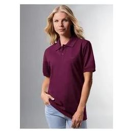 Poloshirt TRIGEMA "TRIGEMA Poloshirt DELUXE Piqué", Damen, Gr. 4XL, rot (sangria), 100% Baumwolle, Basic, Shirts
