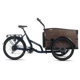 E-Bike Adore "Urban Deluxe" Gr. 56, blau (blau, blau), Elektrofahrräder, 56cm, 24 Zoll (60,96cm), ABUS Shield 5650 Rahmenschloss