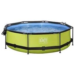Framepool EXIT "inkl. multifunktionaler Abdeckung", grün, H:76cm Ø:300cm, Schwimmbecken, ØxH: 300x76 cm, mit Filterkartuschen-Pumpe und Abdeckung