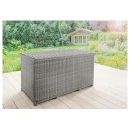 Kissenbox Destiny "CASA", grau, B:175cm H:90cm T:86cm, Aluminium, Geflecht Polyrattan, Aufbewahrungsboxen, Polyrattan, Deckel mit Gasdruckfeder, inkl. Inlett mit Reißverschluß