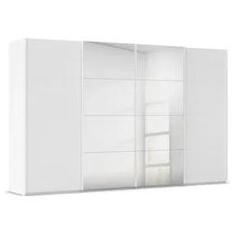 Schwebetürenschrank Rauch "Kleiderschrank Schrank Garderobe Schlafzimmerschrank SCALE-FYRA", weiß (alpinweiß, griffleisten alpinweiß), B:360cm H:223cm T:68cm, Holzwerkstoff, Schränke, edle viergeteilte Türen mit Spiegel und vielen Farben MADE IN GERMANY