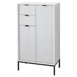 Midischrank BASIC BY BALCULINA "Lucera Midischrank, Badezimmerschrank BxHxT 60x106x32", weiß (weiß matt), B:60cm H:106cm T:32cm, Holzwerkstoff, Schränke, Breite 60 cm, Tür L/R montierbar