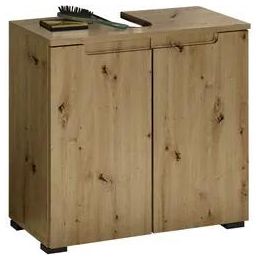 Waschbeckenunterschrank BASIC BY BALCULINA "Spice, Badezimmerschrank BxTxH 60x57x32 cm", beige (artisan), B:60cm H:57cm T:32cm, Holzwerkstoff, Schränke, Breite 60 cm, Griffmulden