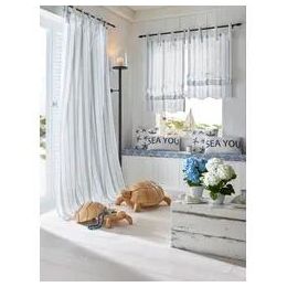 Gardine Heine HOME Gr. 1, bunt (sanftes weiß, blau), B:140cm H:145cm, Polyester, Gardinen