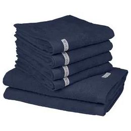 Handtuch Set Ross "Sinfonie", blau (denim), 6 Stk., Frottier, Obermaterial: 100% Baumwolle, Handtuch-Sets, beinhaltet: Handtücher und Badetücher