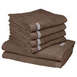 Handtuch Set Ross "Sinfonie", grau (taupe), 6 Stk., Frottier, Obermaterial: 100% Baumwolle, Handtuch-Sets, beinhaltet: Handtücher und Badetücher