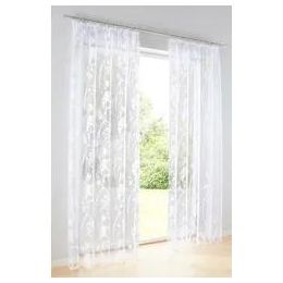 Gardine Heine HOME Gr. 4, weiß, B:140cm H:245cm, Polyester, Viskose, Gardinen