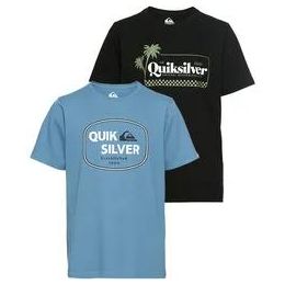 T-Shirt Quiksilver "JUST FRAMED ROCKELIA SHORT SLEEVE PK YTH", Kinder, Gr. 16 (170/176), blau (blau, schwa), Obermaterial: 100% Baumwolle, Shirts