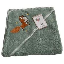 Kapuzenhandtuch Ross "KIDSLINE", grün (lindgrün), B:100cm L:100cm, Frottier, Baumwolle, Handtücher, 100 % Baumwolle, Kapuze, Stickerei