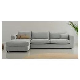 Ecksofa "Avelina", grau, B:297cm H:77cm T:186cm, 100% Polyester, LeGer Home by Lena Gercke, Sofas, Breite 297 cm, in Cord- und Chenille- Stoff, Rückenkissen mit Federn
