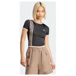 T-Shirt Adidas ORIGINALS "KNITTED 3S TEE", Damen, Gr. L, schwarz, Obermaterial: 67% Viskose, 33% Polyester, Shirts